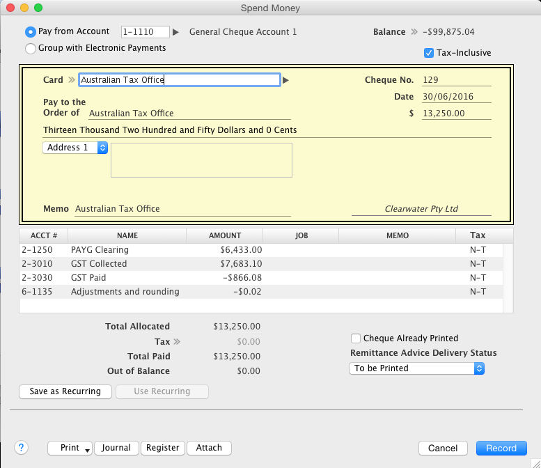 Pay Liabilities and BASlink (Australia only) - Support Notes: MYOB ...