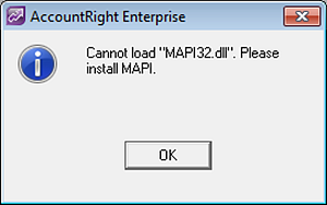 Error: "Cannot load "MAPI32.dll"" when emailing - Support Notes: MYOB ...