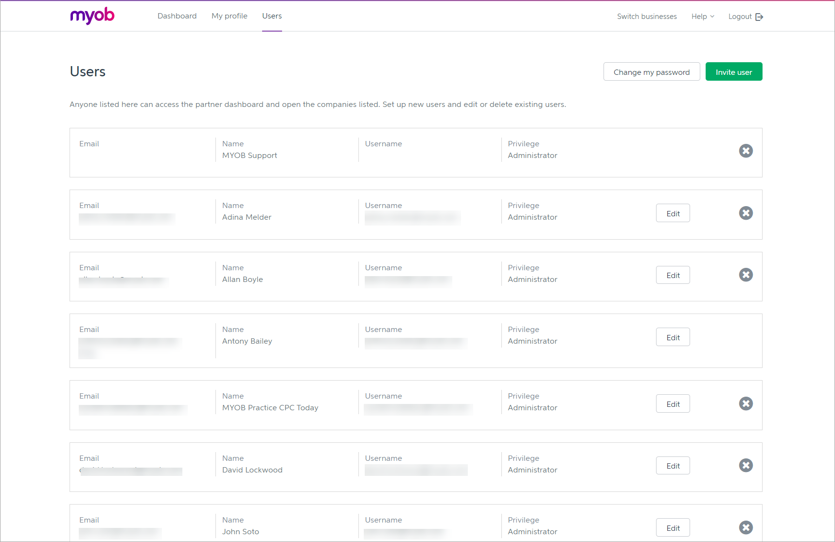 Users (Partner Dashboard) - MYOB Essentials Accounting - MYOB Help Centre