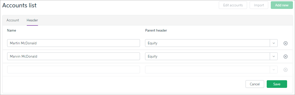 Using header accounts in MYOB Essentials to report Shareholder Current ...