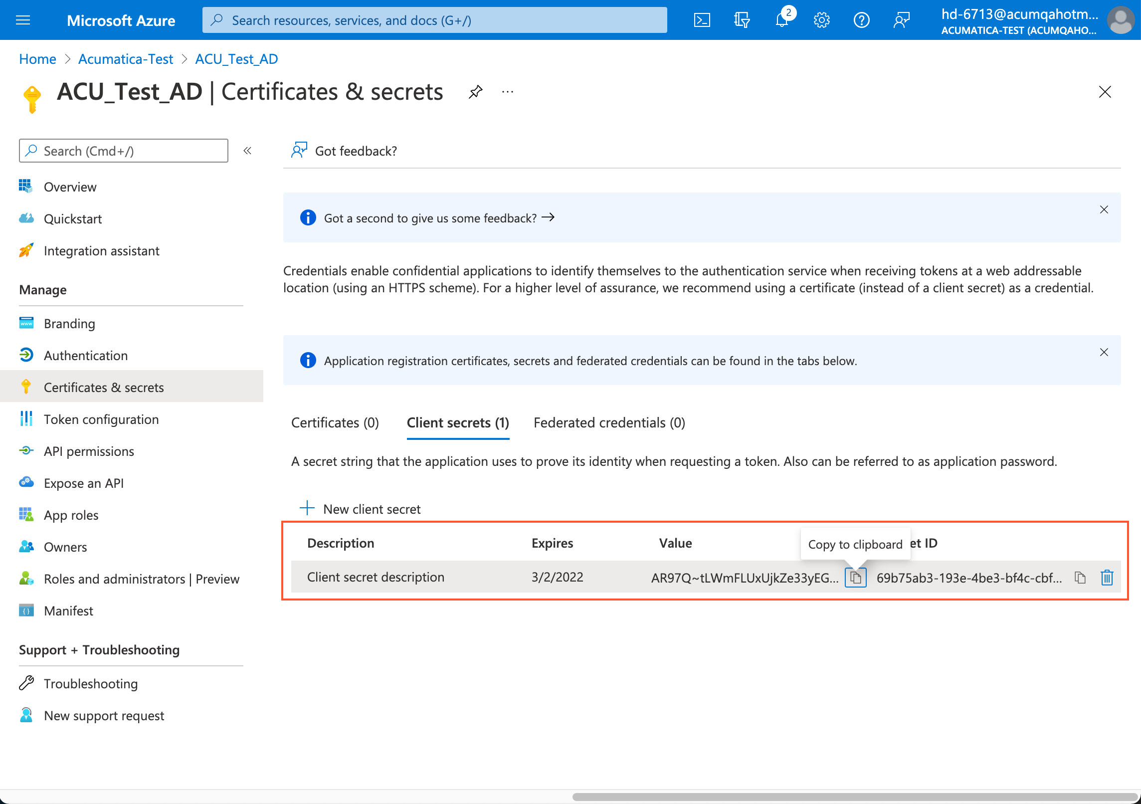 Configuring Microsoft Azure for integration with MYOB Advanced - MYOB Advanced - MYOB Help Centre